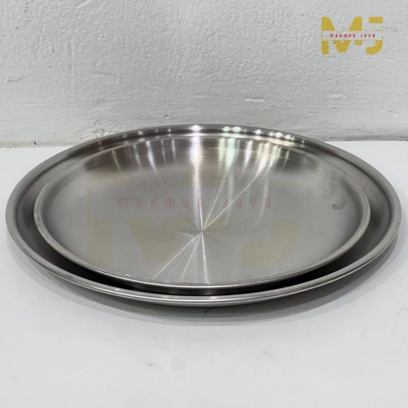 Jual Piring Makan 17cm Bulat Stainless Piring BBQ Saji Korea Round ...