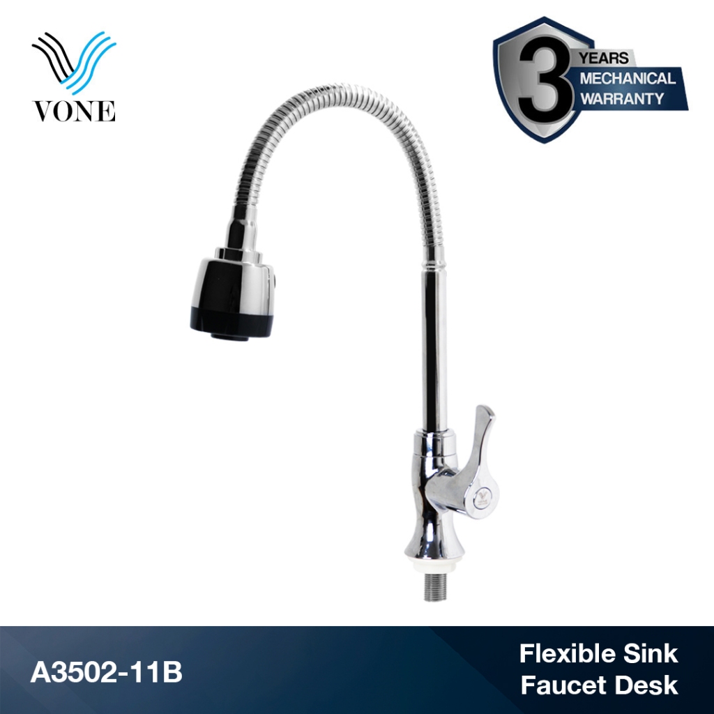 Jual VONE A3502-11B Keran Kran Air Fleksibel Angsa Sink Wastafel Filter Air Tanam ABS Dapur ...