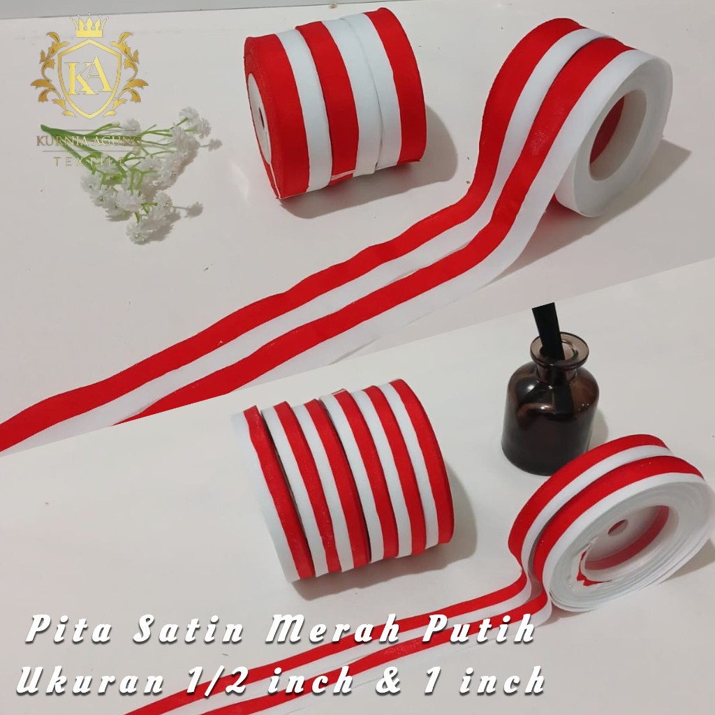 Jual Pita Satin Merah Putih / Pita Merah Putih Indonesia / Pita Kain ...