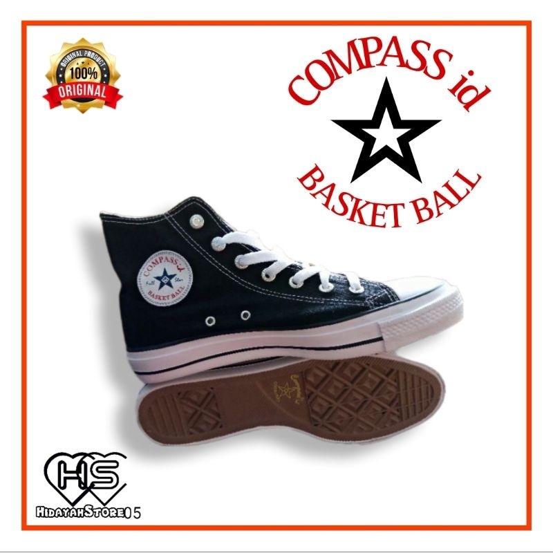 Jual Sepatu Compass id 056/HI Black White Warrior Obral (OB) Original ...
