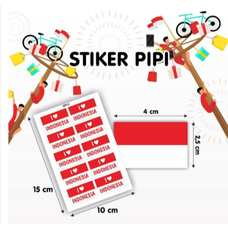Jual Stiker Pipi Bendera 1 LEMBAR atau 36 Pcs / Sticker Merah Putih ...