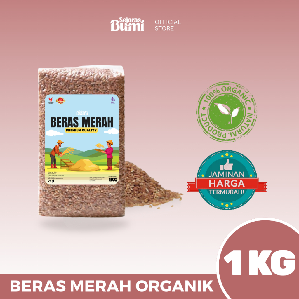 Jual Beras Merah Premium Organik Selaras Bumi 1kg - Kualitas Premium ...
