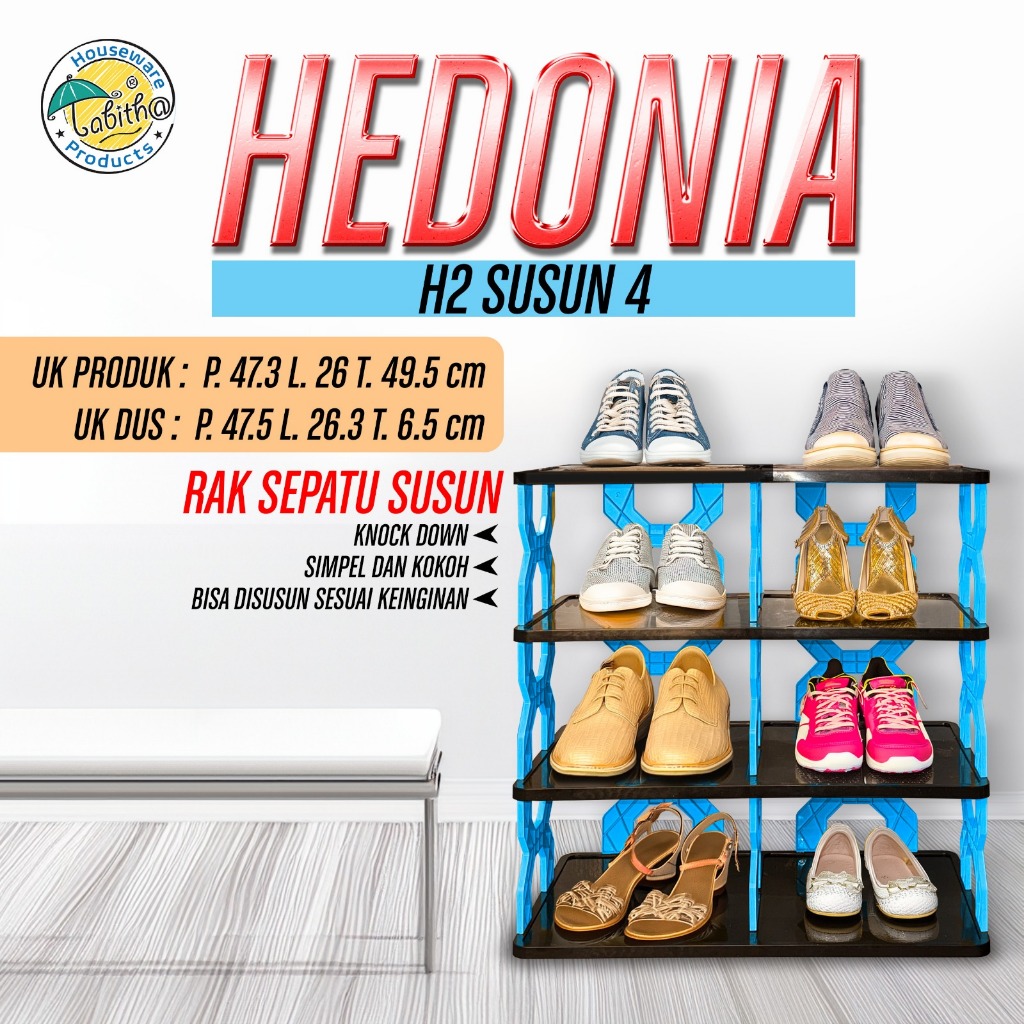 Jual TABTIHA Rak Sepatu Susun Plastik HEDONIA H2 Tempat Penyimpanan ...