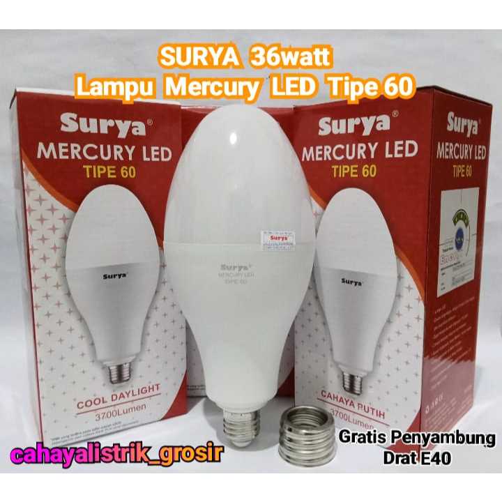 Jual Bohlam Lampu Jalan Surya Mercury Led Merkuri SURYA Tipe 60 (36watt ...
