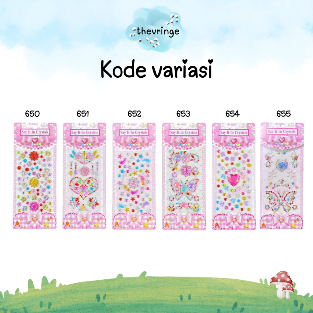 Jual Crystal Sticker Deco stiker diamond tangan casing scrapbook face ...