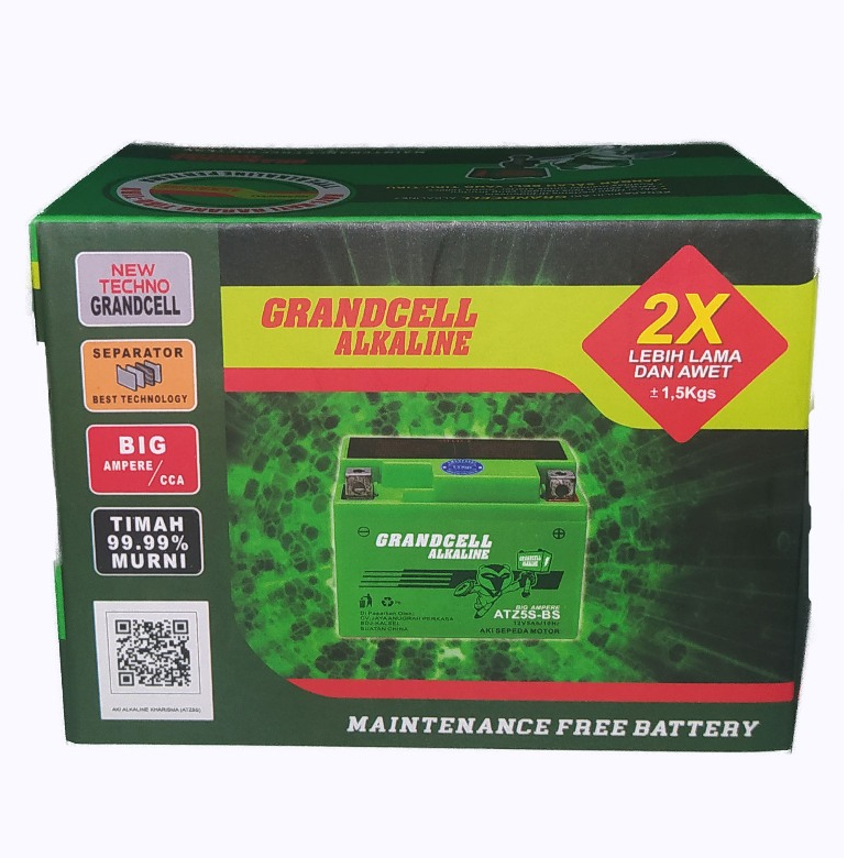 Jual AKI SEPEDA MOTOR GRANDCELL ALKALINE ATZ-5S Original | Shopee Indonesia