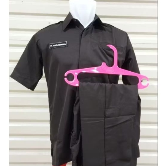 Jual seragam safari paspampres kancing dalam coklat + name tag ( free ...