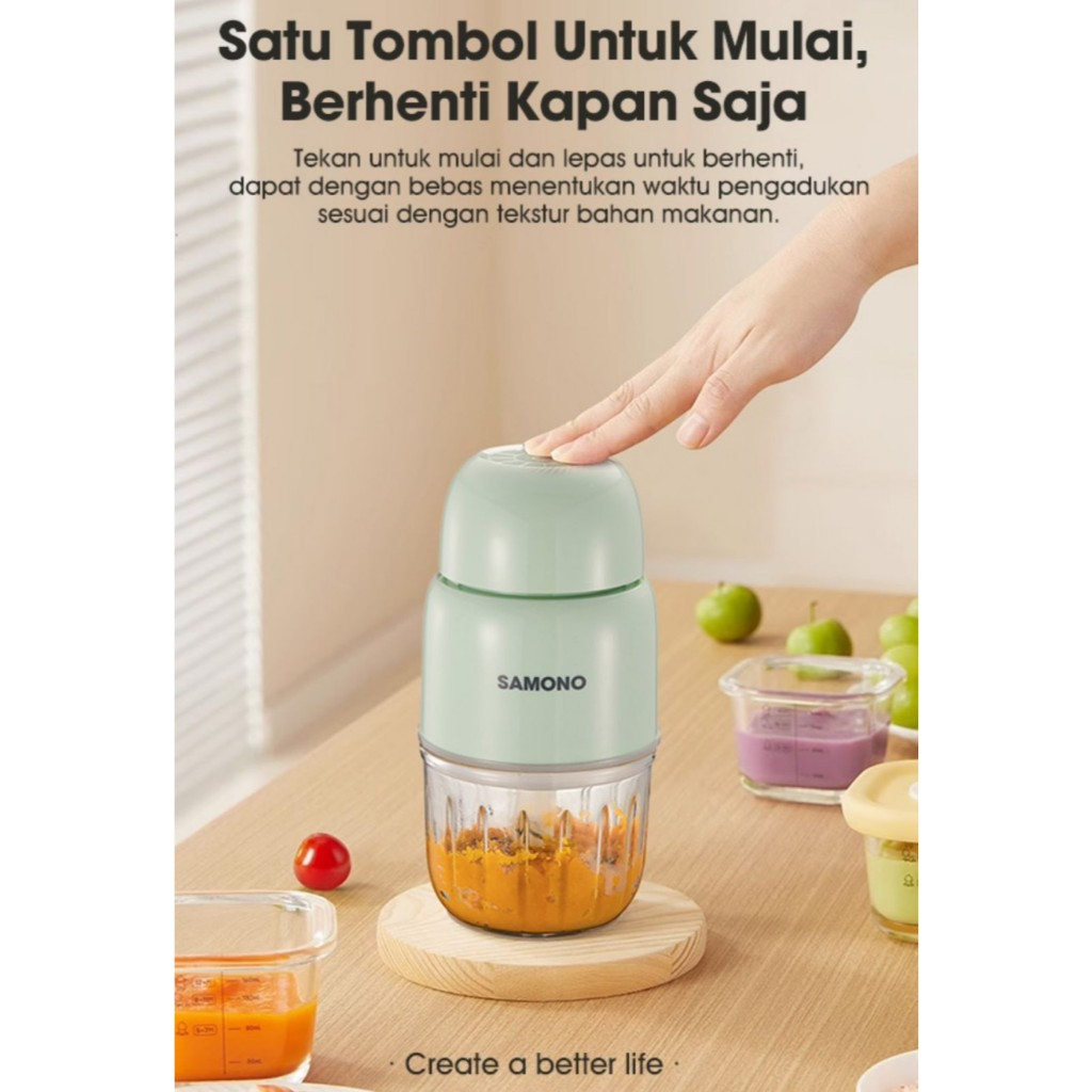 Jual SAMONO SW-MCB200 Mini Chopper 300mL 6 Leaves Blade Mata Pisau ...