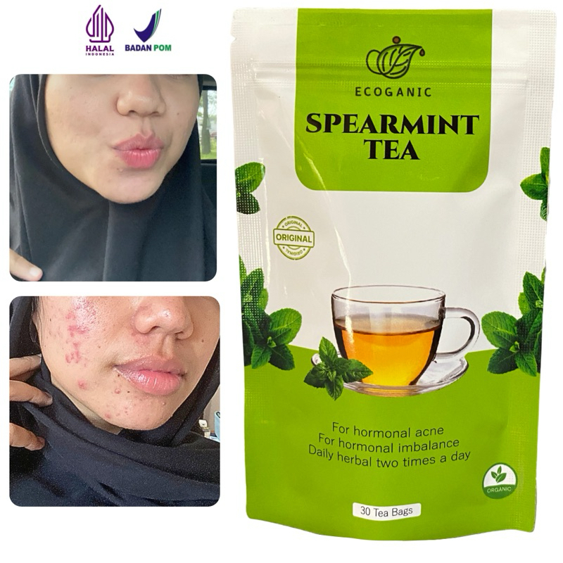 Jual ECOGANIC Original Spearmint Tea BPOM-PIRT Jerawat Hormonal Isi 30 Kantong | Shopee Indonesia