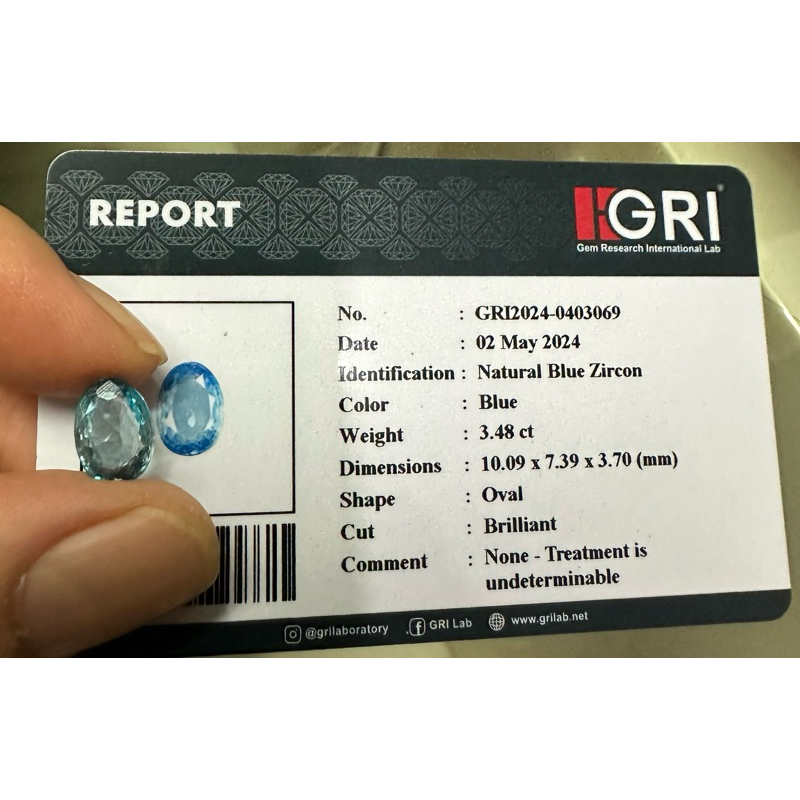 Jual Natural Blue Zircon ( Memo GRI ) | Shopee Indonesia