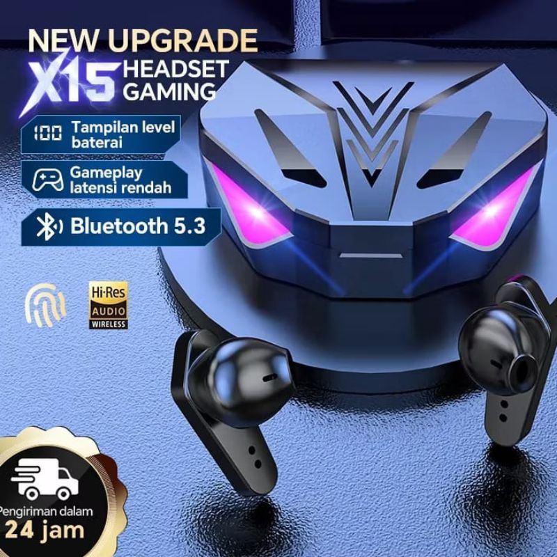 Jual Headet Bluetooth TWS X15 New True Wireless Stereo Gaming Earbud ...