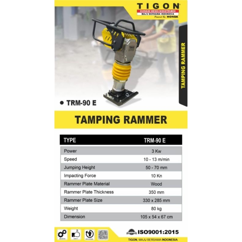 Jual MESIN STAMPER KUDA PEMADAT TANAH TRM-90 E ELECTRIK TIGON | TAMPING ...