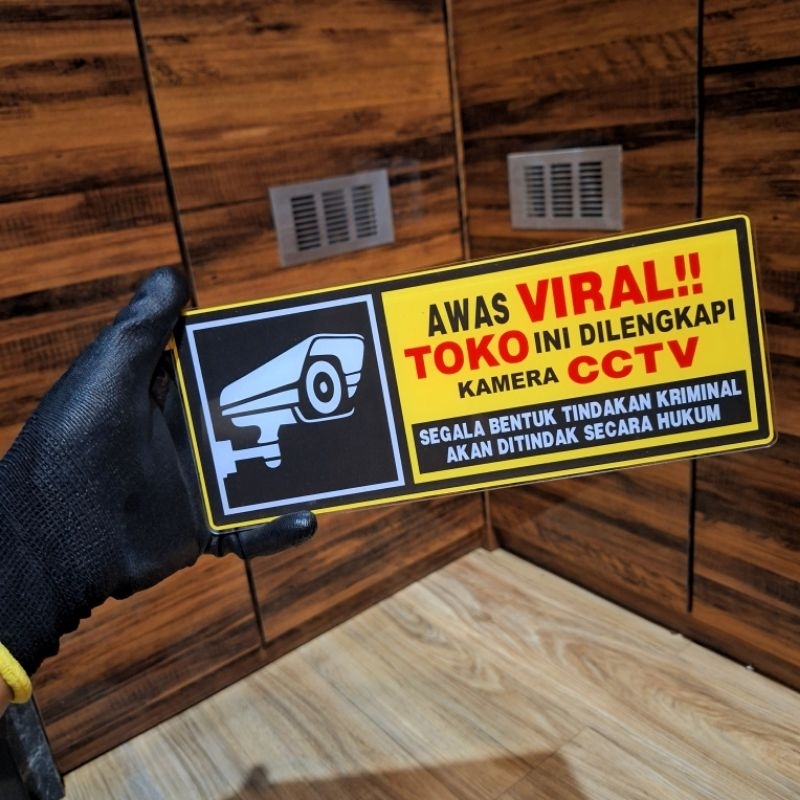 Jual acrilik awas viral toko ini dilengkapi kamera cctv ukuran 10 x 25 ...
