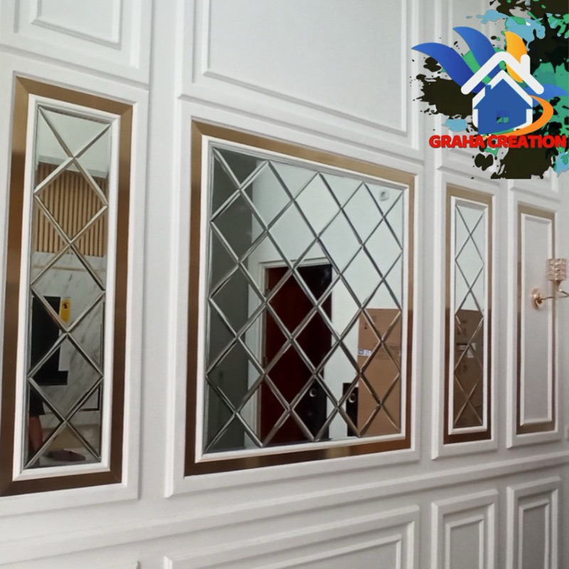 Jual custom ukuran kaca bevel kaca cermin bevel kaca bevel moulding ...