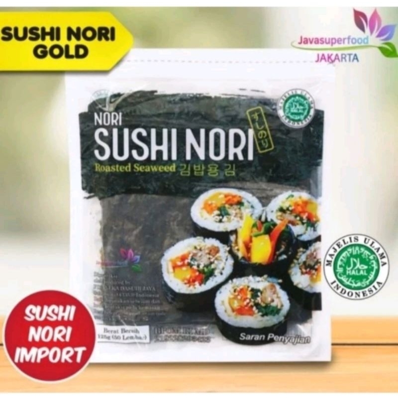 Jual SUSHI NORI Java Super Food Seaweed Sheet Rumput Laut 50 Lembar ...