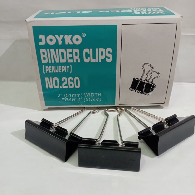 Jual JOYKO BINDER CLIPS NO.260 12 pcs ( penjepit) / pack | Shopee Indonesia