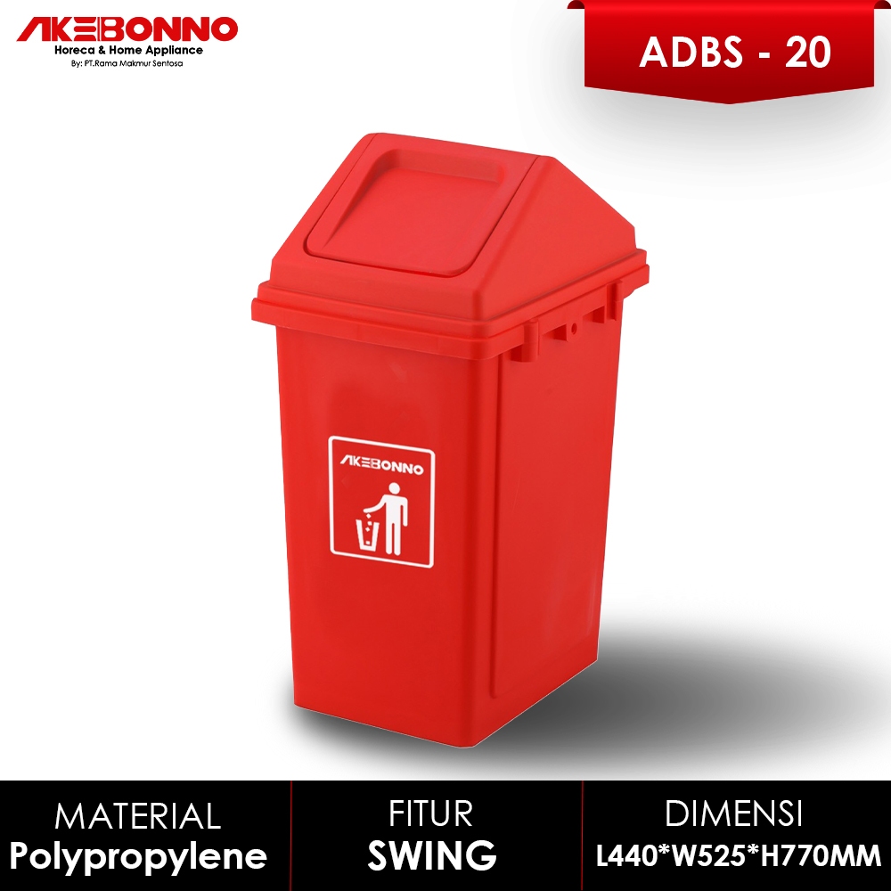 Jual AKEBONNO - Dust Trash Bin Plastic / Tempah Sampah Plastik Tebal 20 Liter Red Green Yellow ...