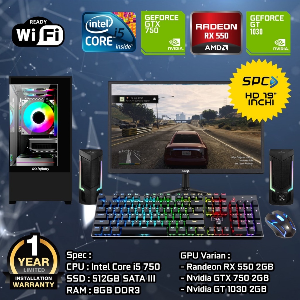 Jual KOMPUTER PC GAMING RAKITAN FULL SET | Intel Core i5 750 | RAM 8GB ...