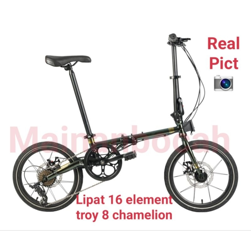 Jual [BONUS BELL] Sepeda lipat element troy 8 speed chameleon 16 inch ...