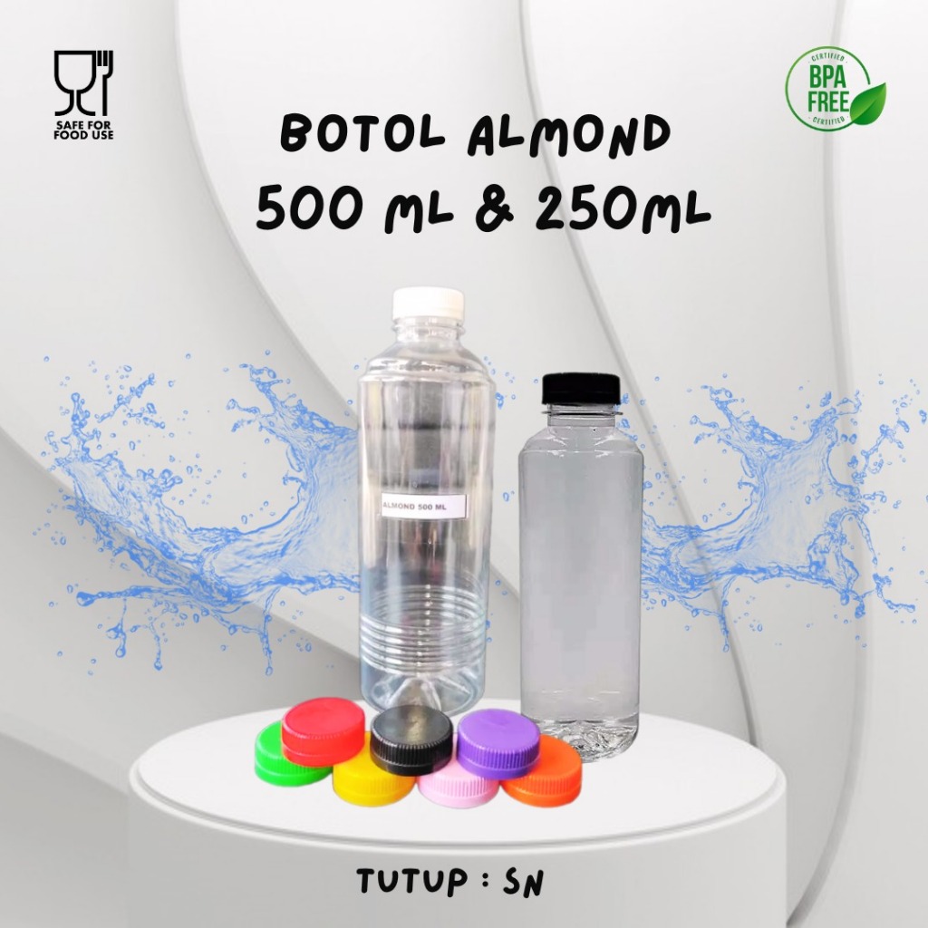 Jual Botol Almond 250 ml dan 500 ml/ botol plastik kekinian/ botol juz ...
