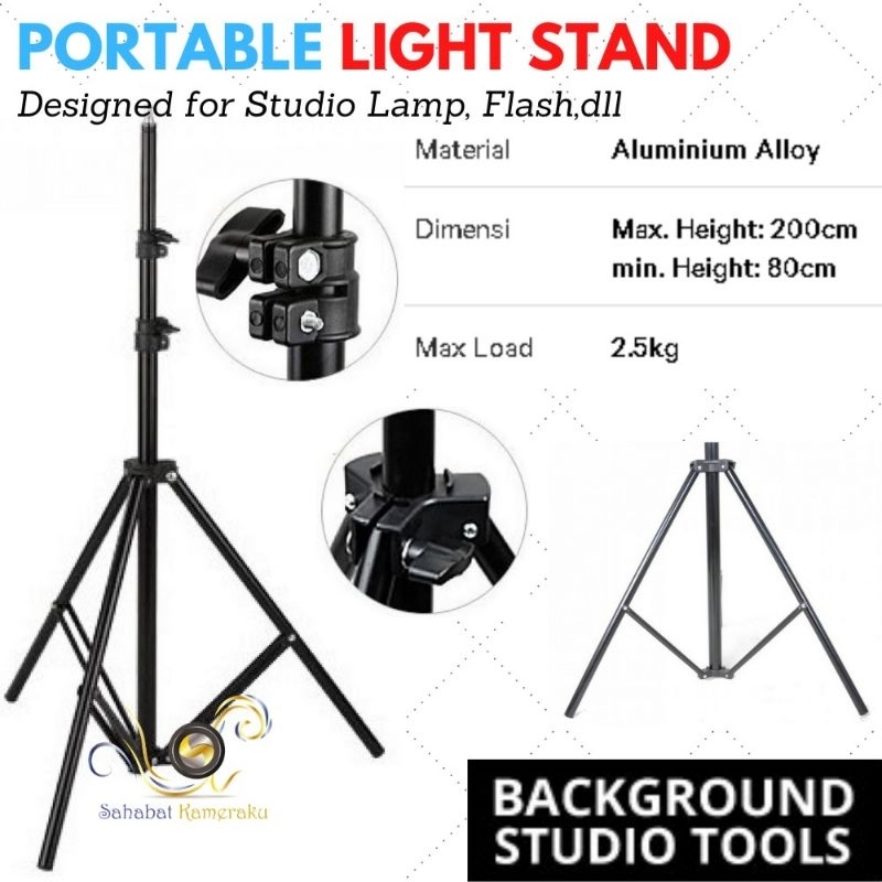 Jual Light Stand 200cm - Tripod Lightstand Lampu Studio like Takara ...