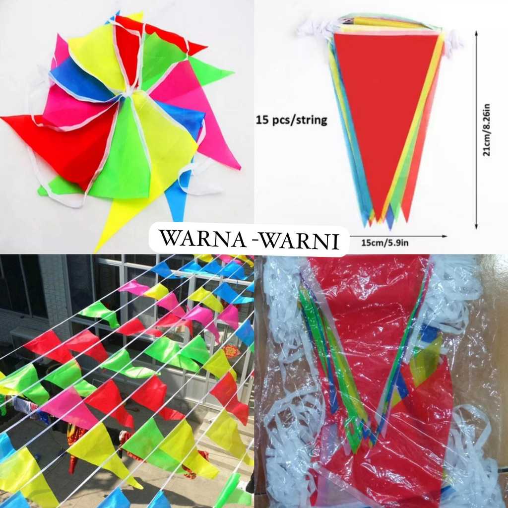 Jual Bendera Rawis merah putih dan warna panjang 5.5m { 15 bendera ...