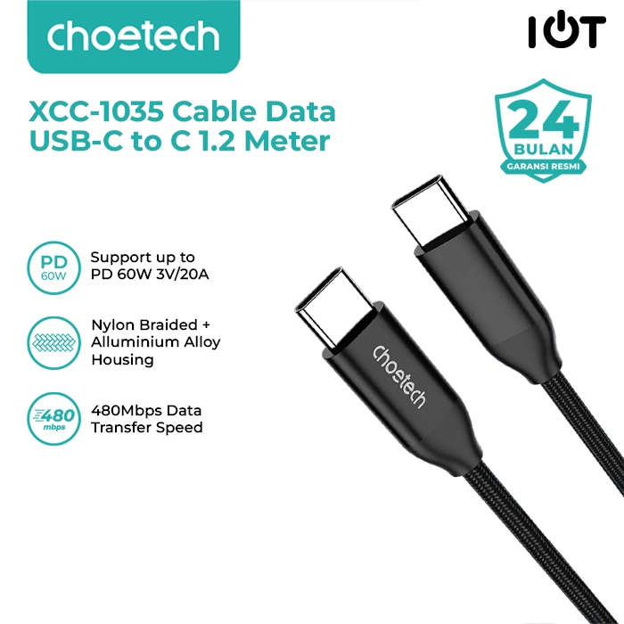 Jual Choetech XCC-1035 Cable Data USB-C to USB-C 1.2M | Shopee Indonesia