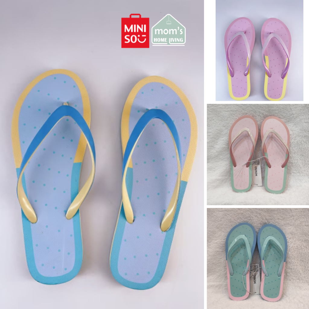 Jual MINISO Sandal Flip Flop Ice Cream & Macaron Series Color Flip Flop ...