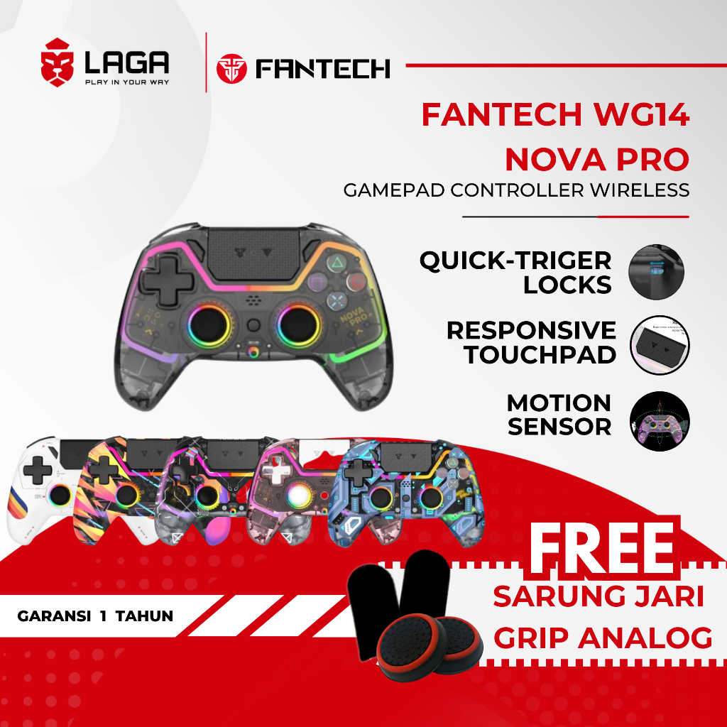 Jual Fantech WGP14 NovaPro / Nova Pro Wireless Gamepad With Hall Effect ...