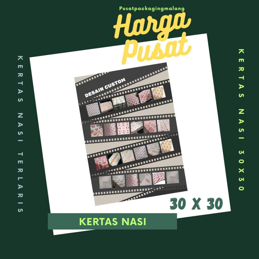 Jual Kertas Bungkus Burger 30x30 Desain Custom Printing Desain Bebas ...