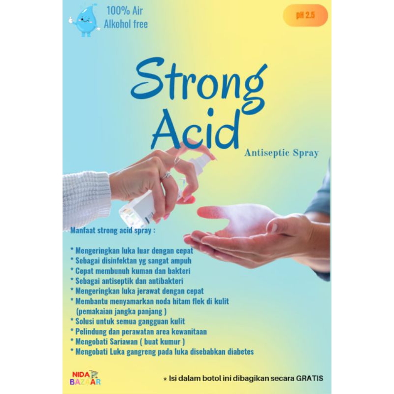 Jual SPRAY LUKA/ANTISEPTIK/CAIRAN PENCUCI LUKA/STRONG ACIDIC 100 ML ...