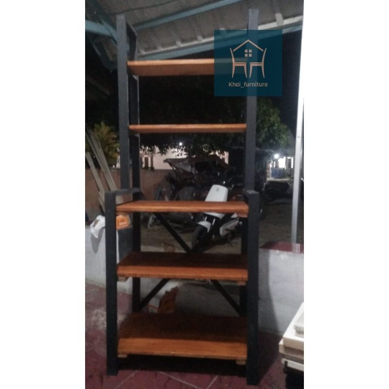 Jual Meja/rak kayu serbaguna 5 susun / meja kayu microwave estetik ...
