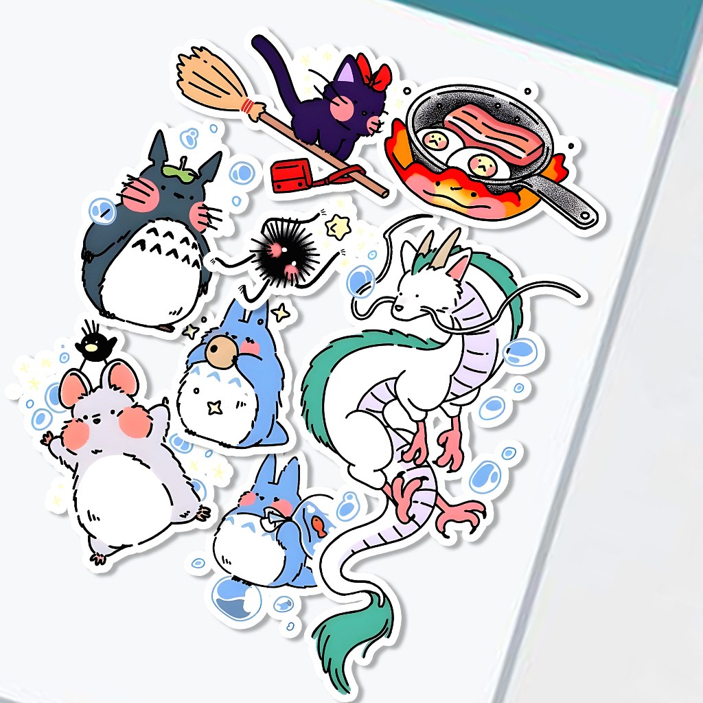 Jual Sticker All Ghibli Character Stiker Waterproof (8pcs) | Shopee ...