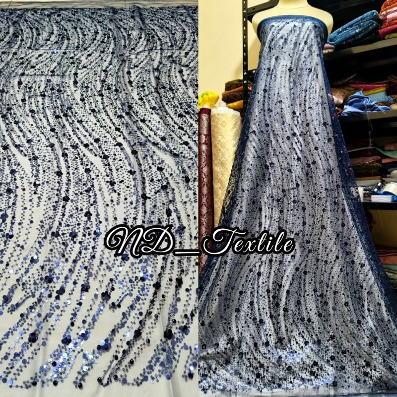 Jual Kain Tile Payet Spangkle/Sequin Payet Premium MTV/Bahan Kebaya ...