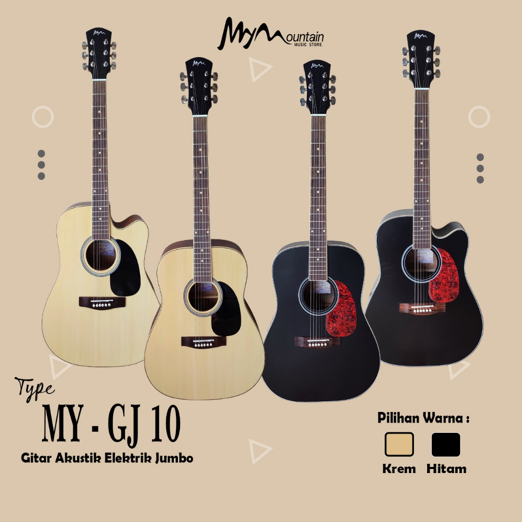 Jual Gitar akustik elektrik SERI MY-GJ 10 Body Jumbo Bulat&Coak ...