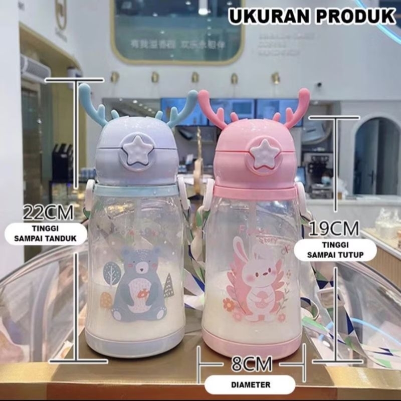 Jual Botol Minum Sedotan Anak Tanduk Rusa Free Tali 600ml | Botol Minum Anak Sekolah | Shopee ...