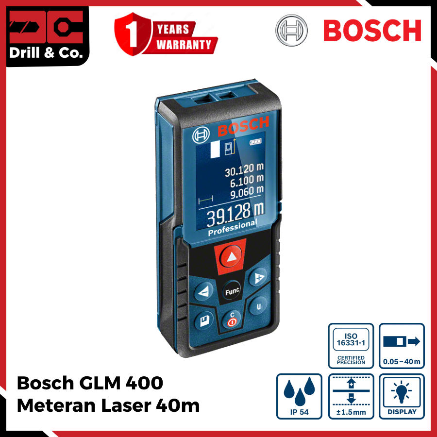 Jual Bosch GLM 400 Meteran Laser Digital / Laser Rangefinder 40 Meter | Shopee Indonesia