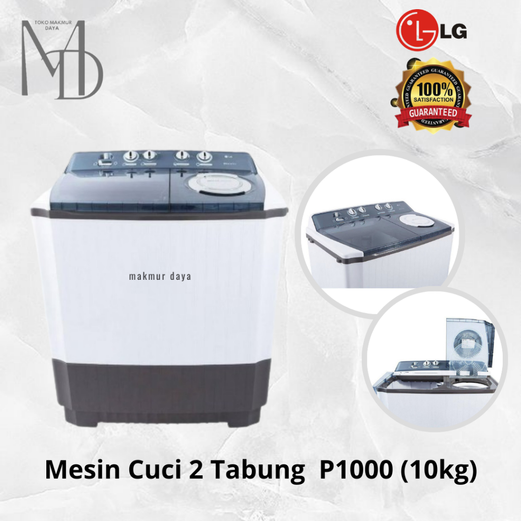 Jual Mesin Cuci LG 2 Tabung P1000RT / P 1000 RT Top Loading 10kg Roller ...
