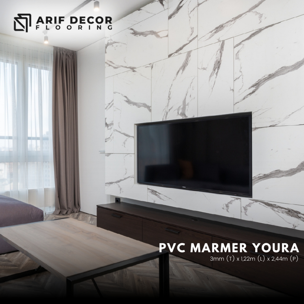 Jual pvc marmer dinding panel youra tebal 3mm murah panjang 2,44m ...