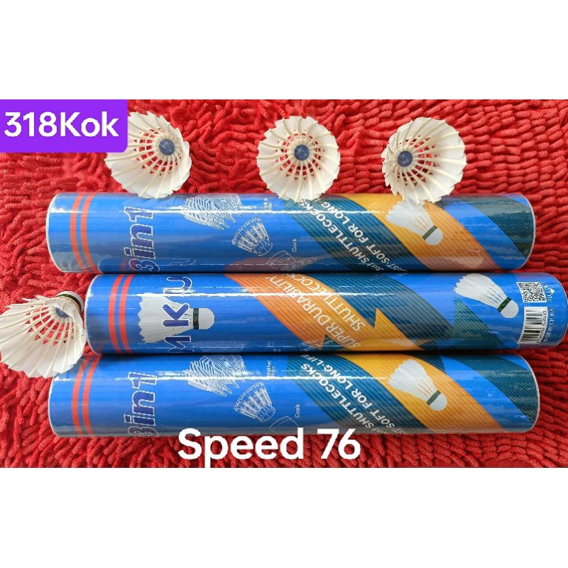 Jual Shuttlecock Badminton 3in1 MKU awet Speed 76 | Shopee Indonesia