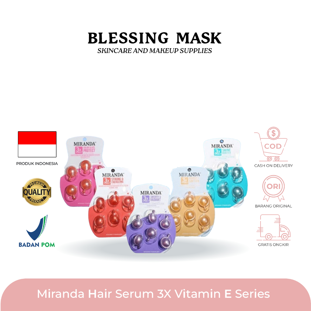 Jual Miranda Hair Serum | 3X vitamin E - 1pack : isi 6PCS | Shopee ...