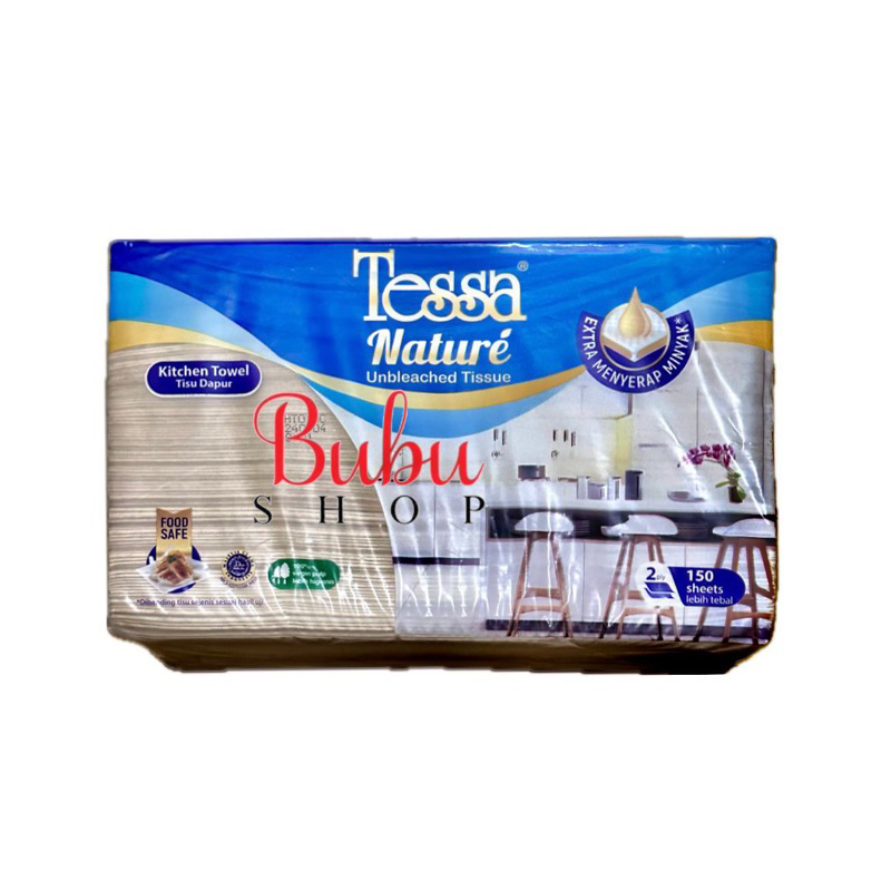 Jual Tissue dapur kitchen towel coklat TESSA Nature 150 sheets 2ply ...