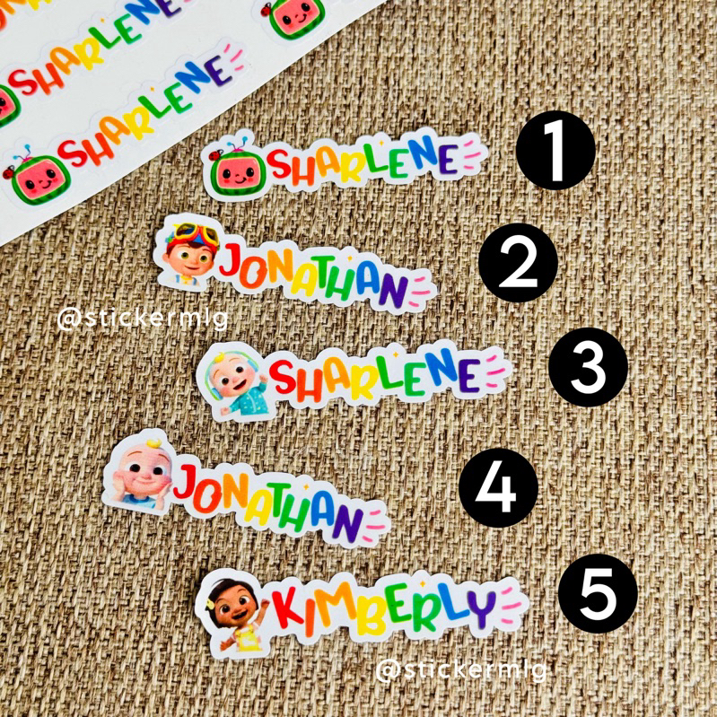 Jual STICKER LABEL NAMA COCOMELON Edition cute label name | Shopee ...