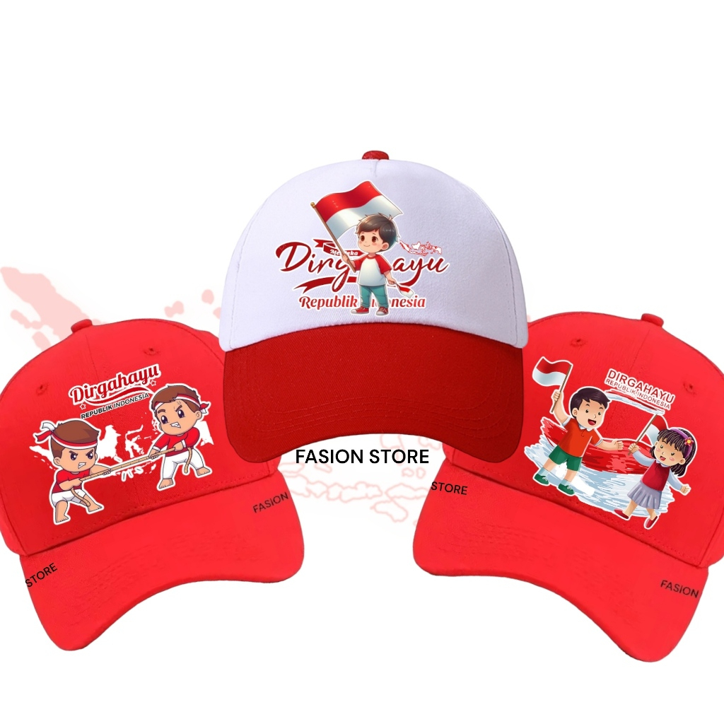 Jual Topi baseball anak merah putih tema kemerdekaan RI topi anak 17 ...