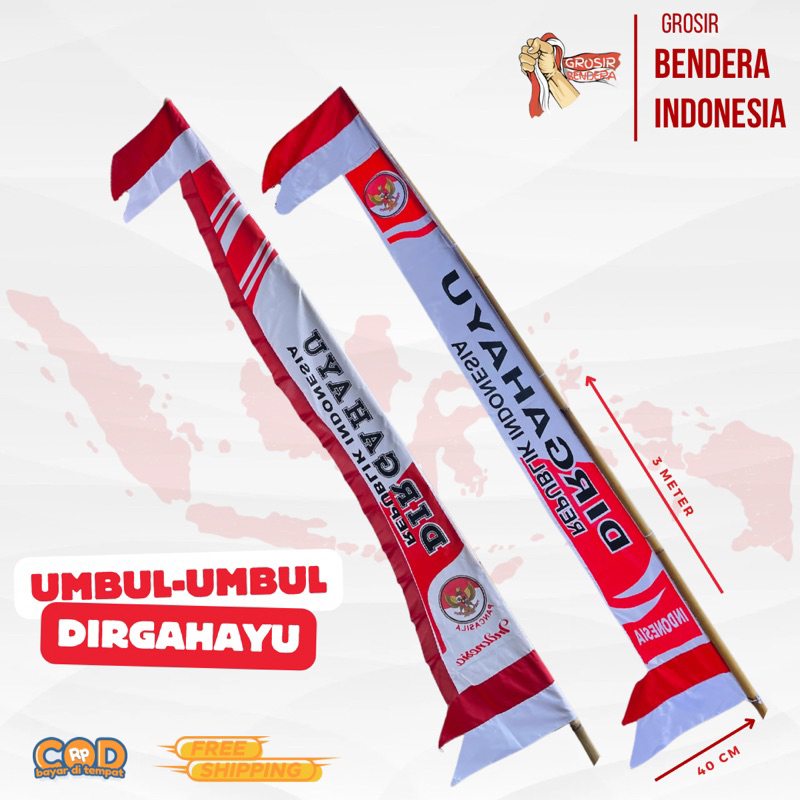 Jual BENDERA UMBUL-UMBUL REMPEL DIRGAHAYU UKURAN (3METER) | Shopee ...