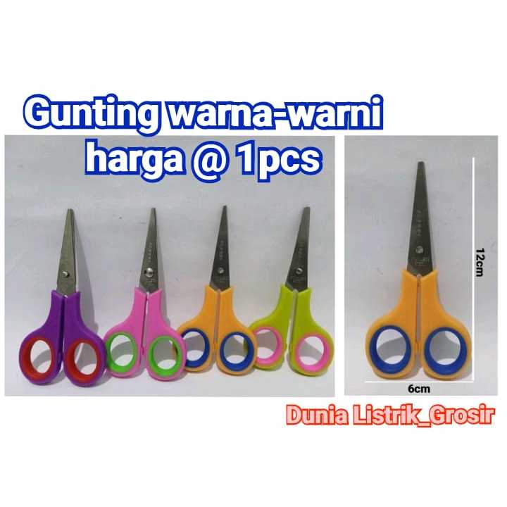 Jual Gunting Kecil Gagang Warna-Warni Gunting Kertas Murah 4 Inch ...