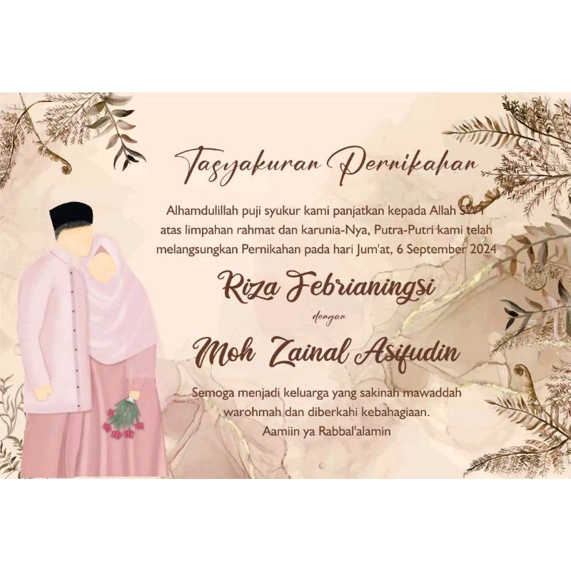 Jual Kartu Tasyakuran Pernikahan Kartu Ucapan Mohon Doa Restu Pernikahan Undangan Tasyakuran ...