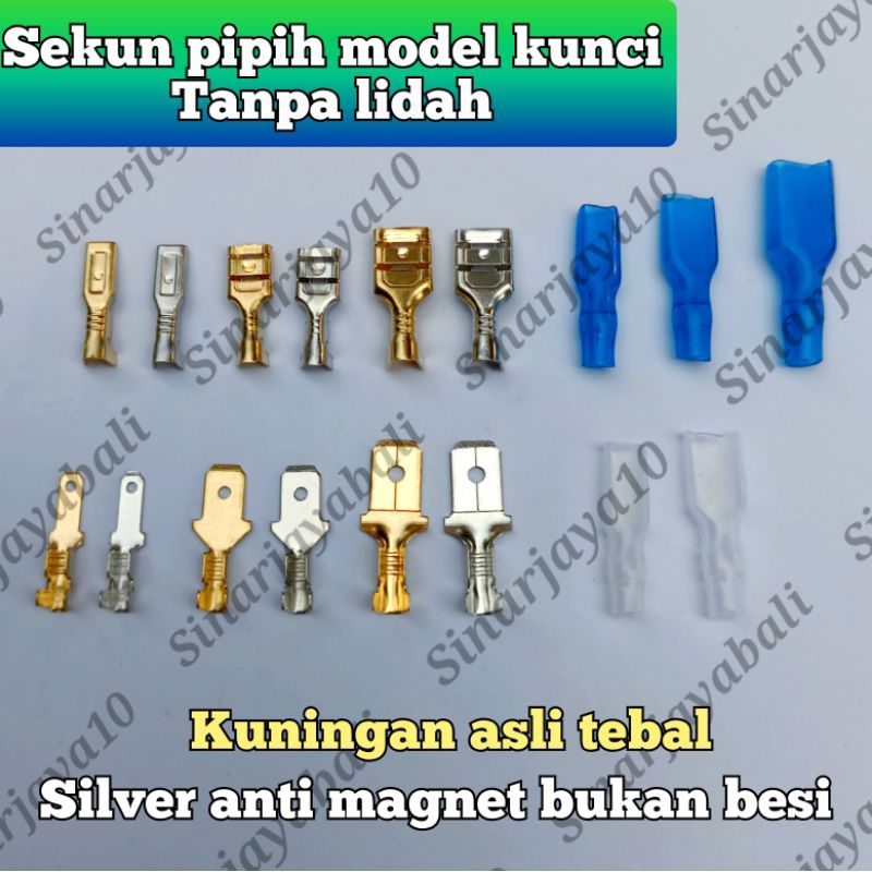Jual sekun kabel gepeng skun pipih terminal kecil sedang besar 2.8 4.8 ...