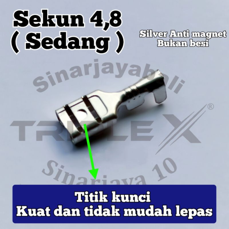 Jual sekun kabel pipih gepeng kecil sedang besar motor mobil 2,8 4,8 6 ...