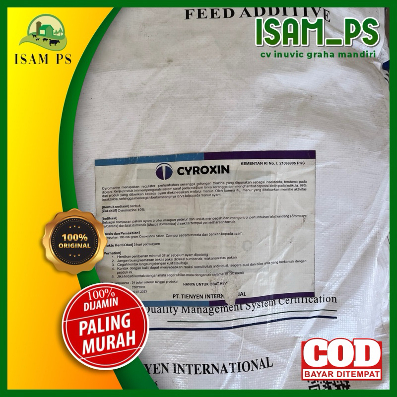 Jual CYROXIN RUINOM obat anti larva lalat Cyromazine ayam sapi kambing ...